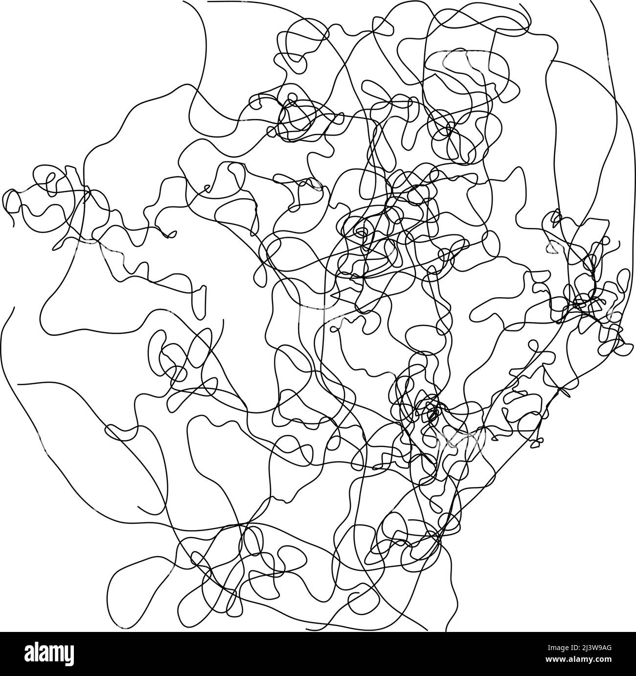 Wavy, waving, billowy, squiggle and squiggly line. Irregular random ...