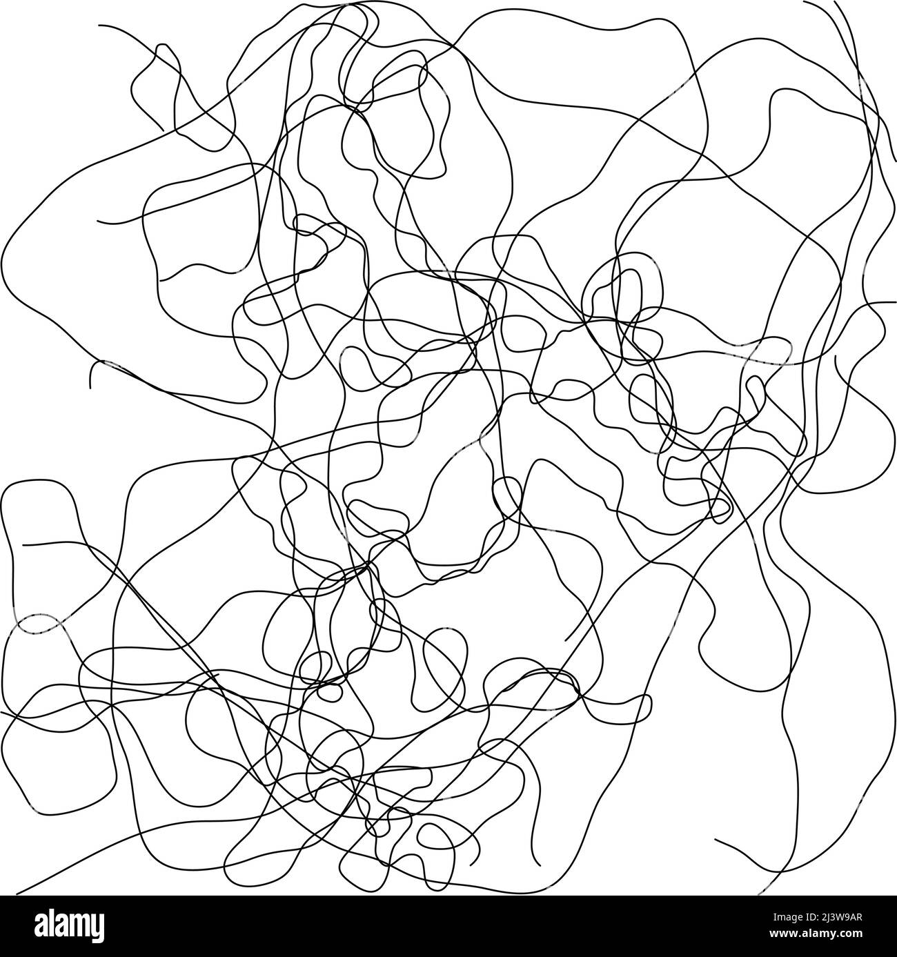 Wavy, waving, billowy, squiggle and squiggly line. Irregular random ...