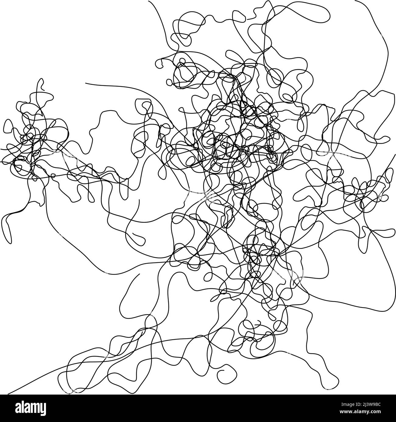 Wavy, waving, billowy, squiggle and squiggly line. Irregular random ...