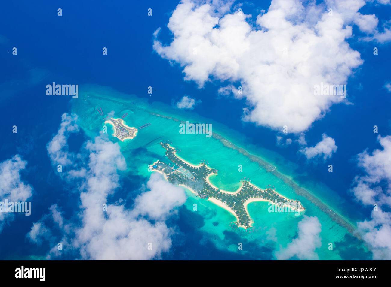 Aerial view of North Central Province at Republic of Maldives in ...