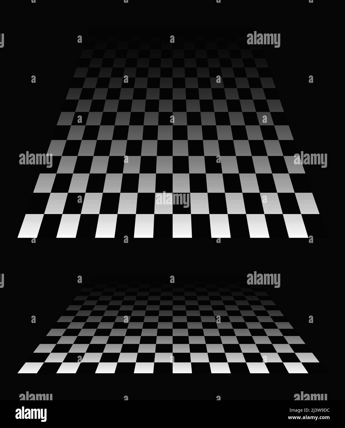 3d chessboard, checkerboard pattern in perspective. Checkered ...