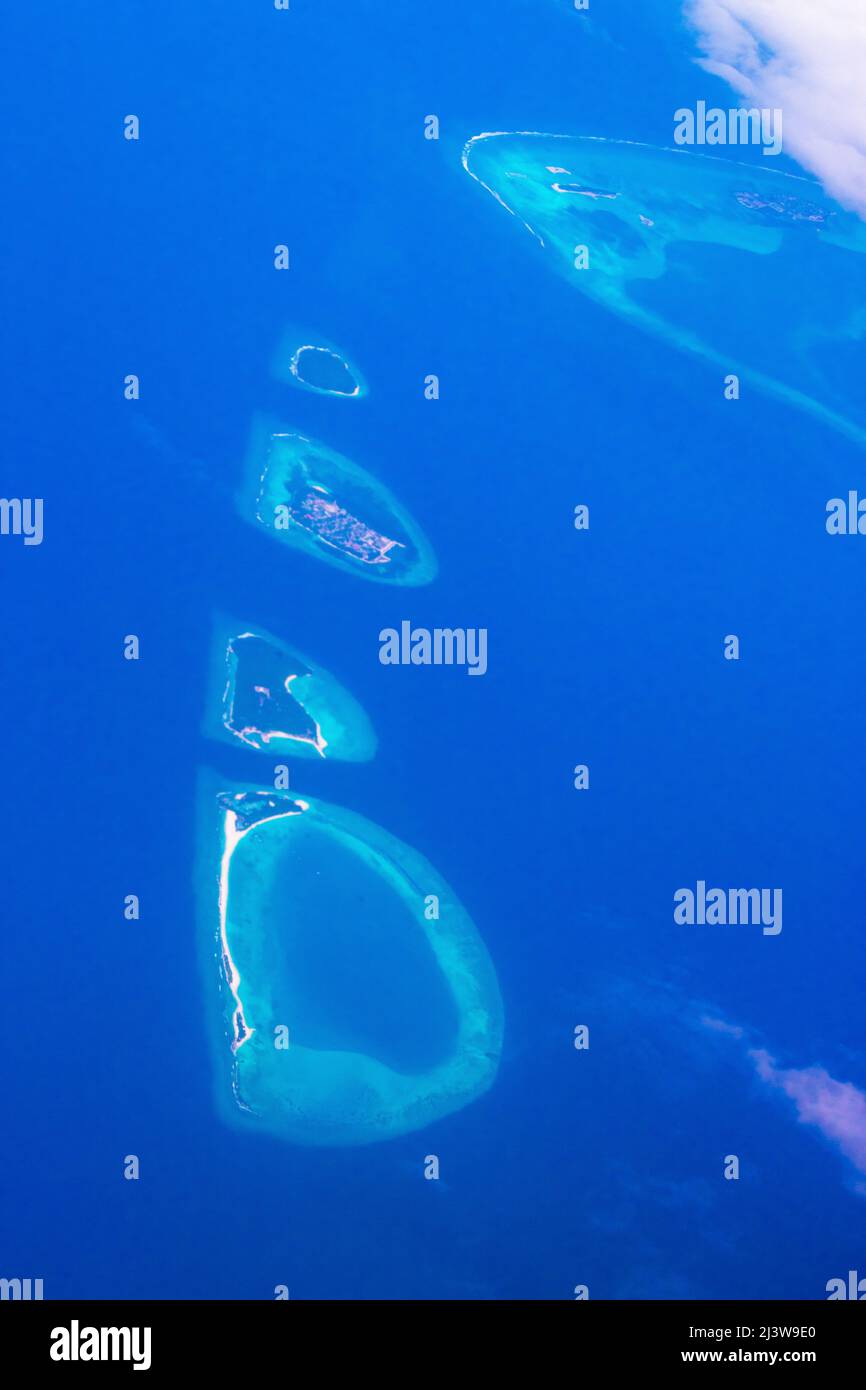 Aerial view of Maldives archipelago Baa Atoll -Baa Atoll is an ...