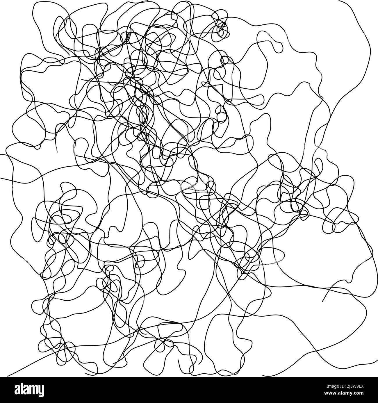 Wavy, waving, billowy, squiggle and squiggly line. Irregular random ...