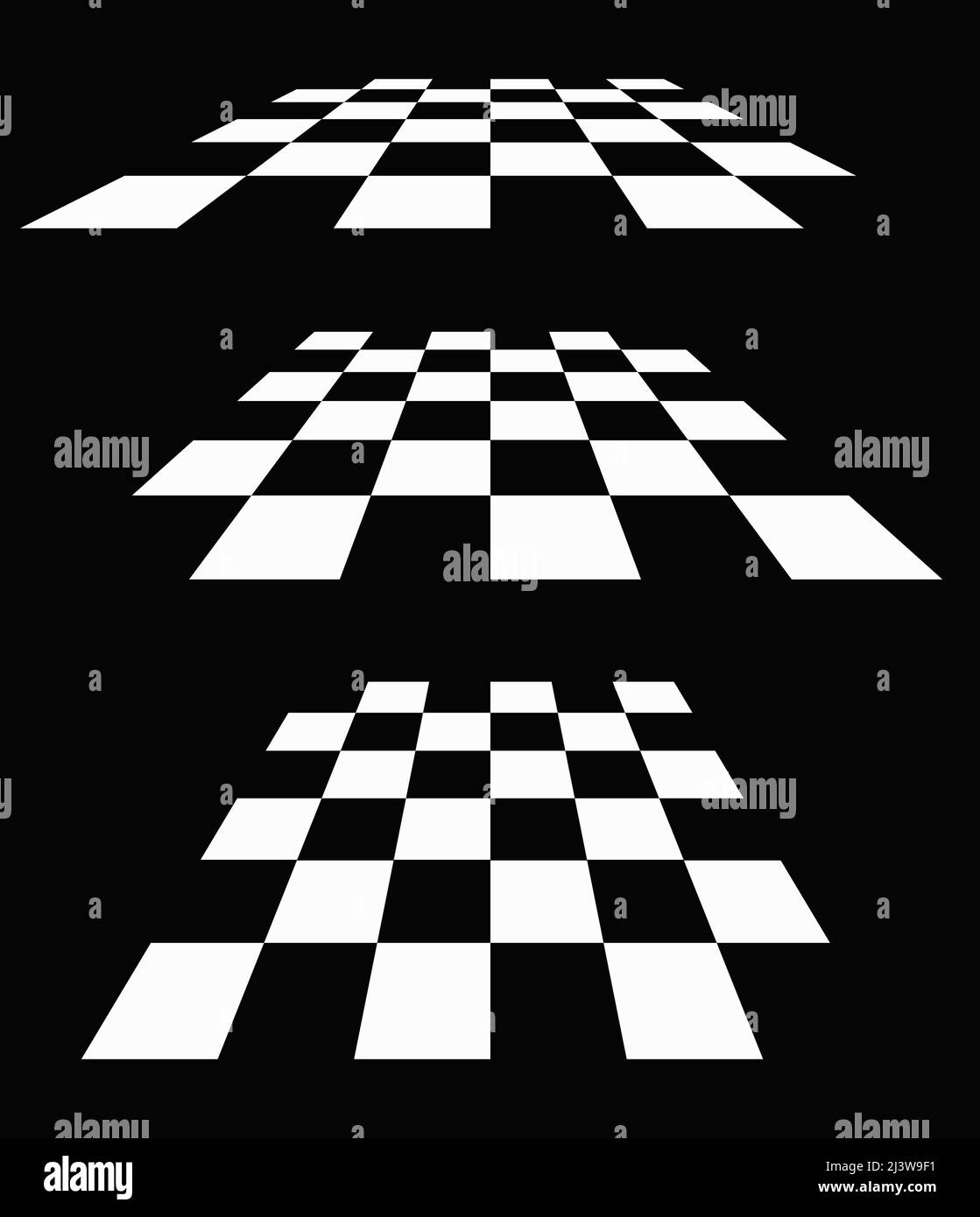 3d chessboard, checkerboard pattern in perspective. Checkered ...