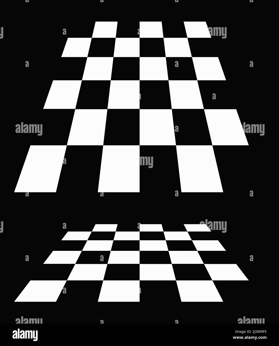 3d chessboard, checkerboard pattern in perspective. Checkered ...