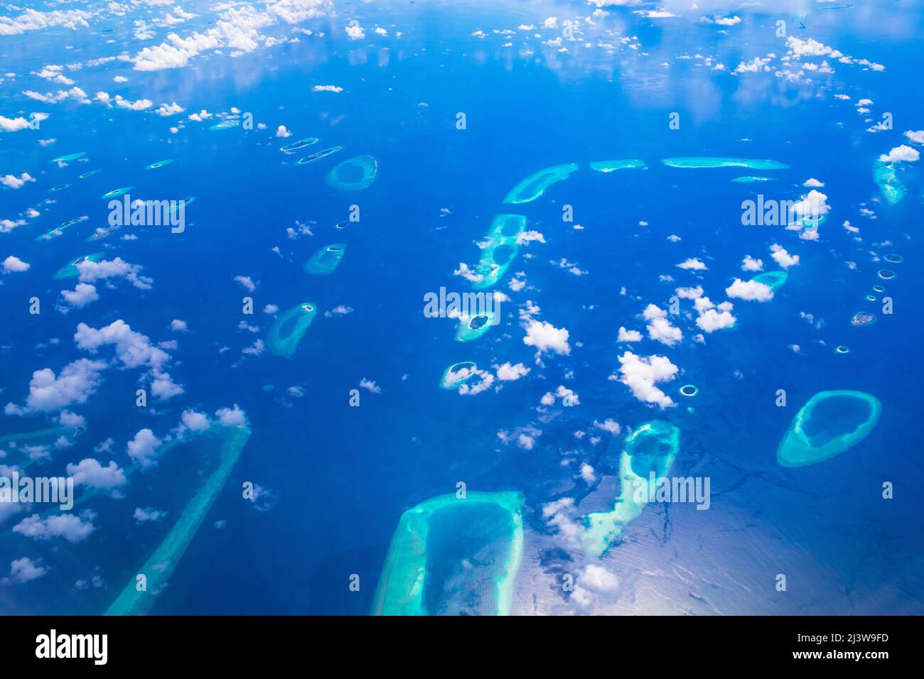 Aerial view of Maldives archipelago Baa Atoll -Baa Atoll is an ...