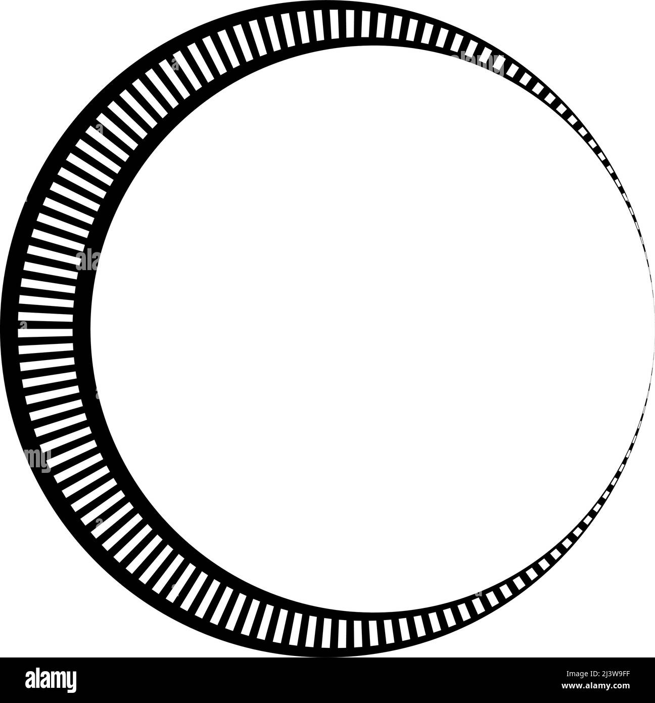 Black and white segmented circle, ring abstract geometric vector ...