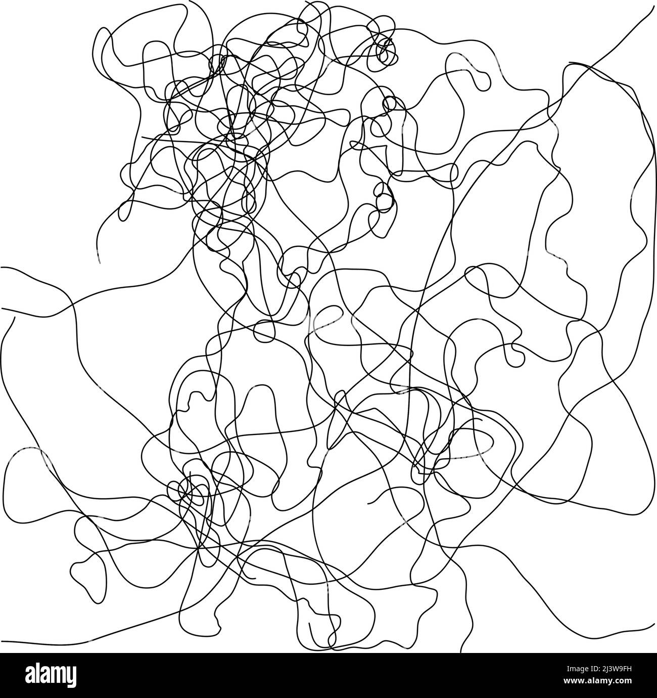 Wavy, waving, billowy, squiggle and squiggly line. Irregular random ...