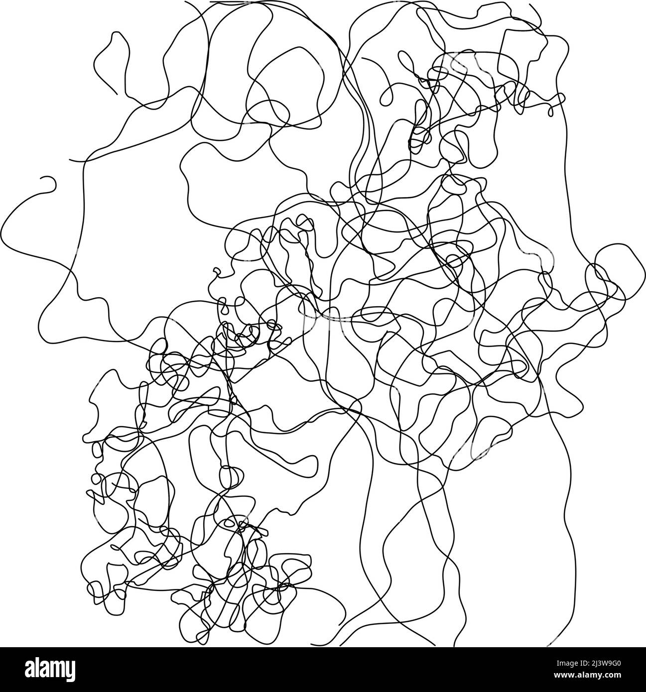 Wavy, waving, billowy, squiggle and squiggly line. Irregular random ...