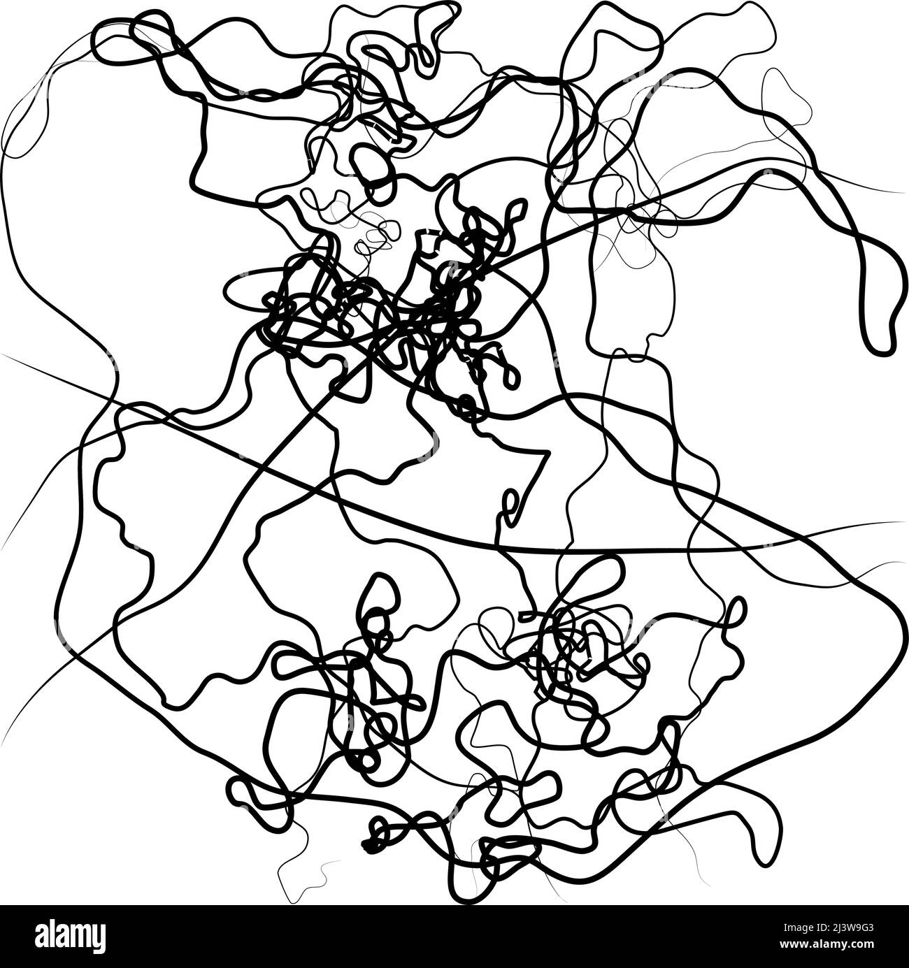 Wavy, waving, billowy, squiggle and squiggly line. Irregular random ...