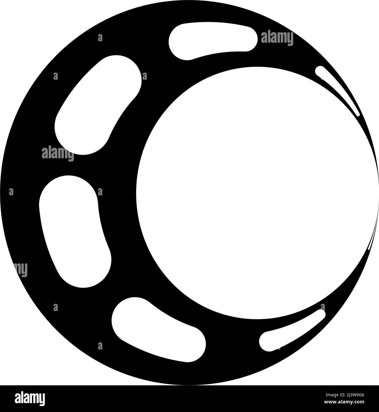 Black and white segmented circle, ring abstract geometric vector ...