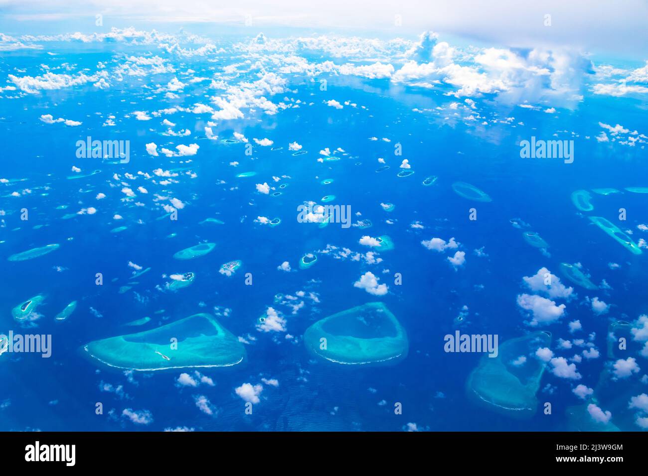 Aerial view of Maldives archipelago Meemu Atoll -Meemu Atoll is an ...