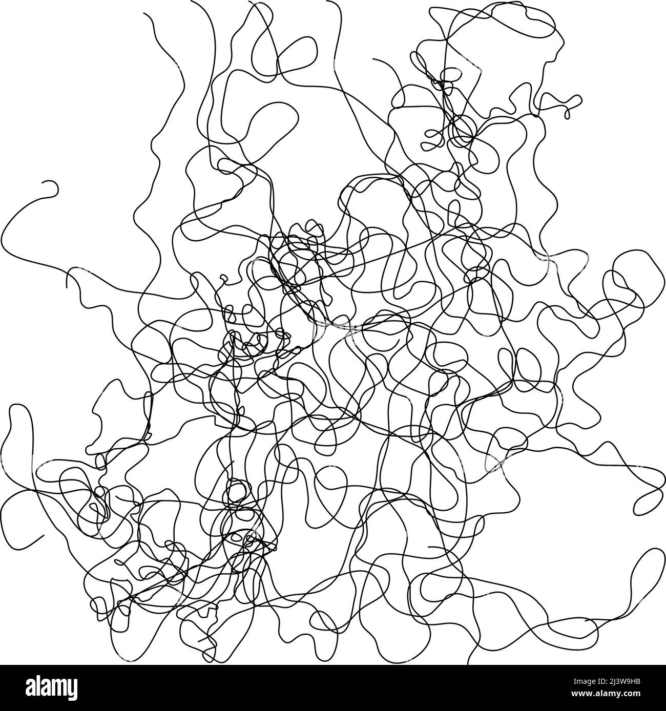 Wavy, waving, billowy, squiggle and squiggly line. Irregular random ...