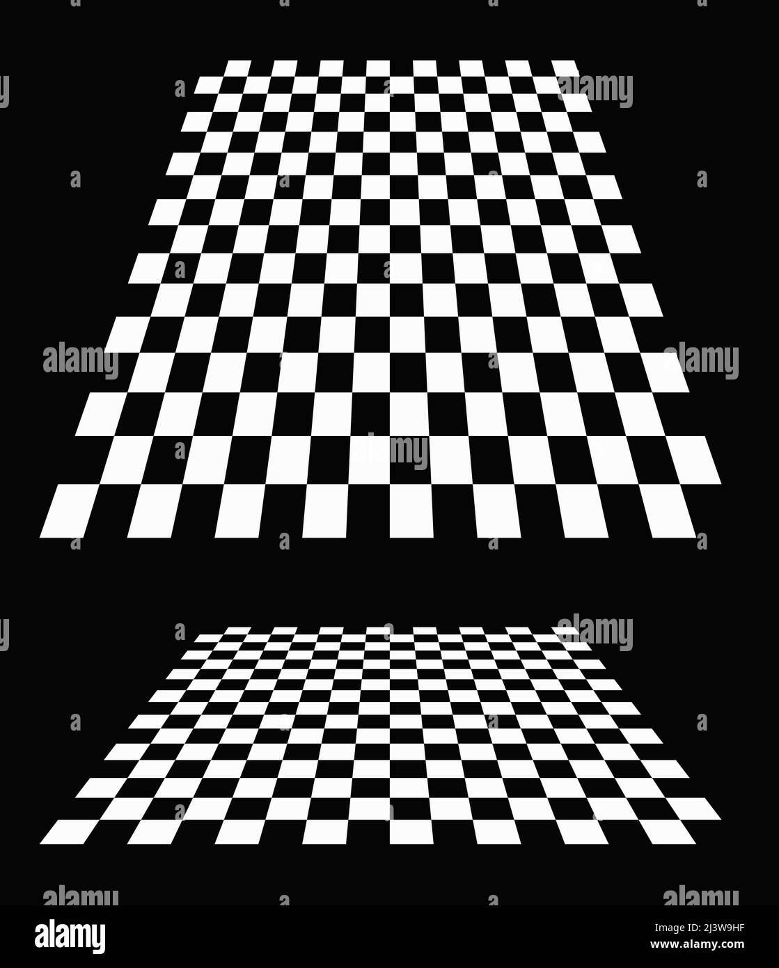 3d chessboard, checkerboard pattern in perspective. Checkered ...