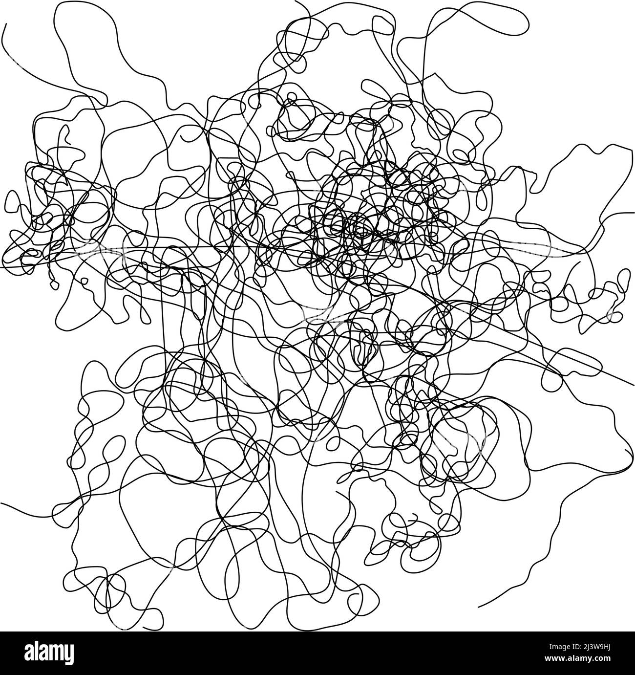 Wavy, waving, billowy, squiggle and squiggly line. Irregular random ...