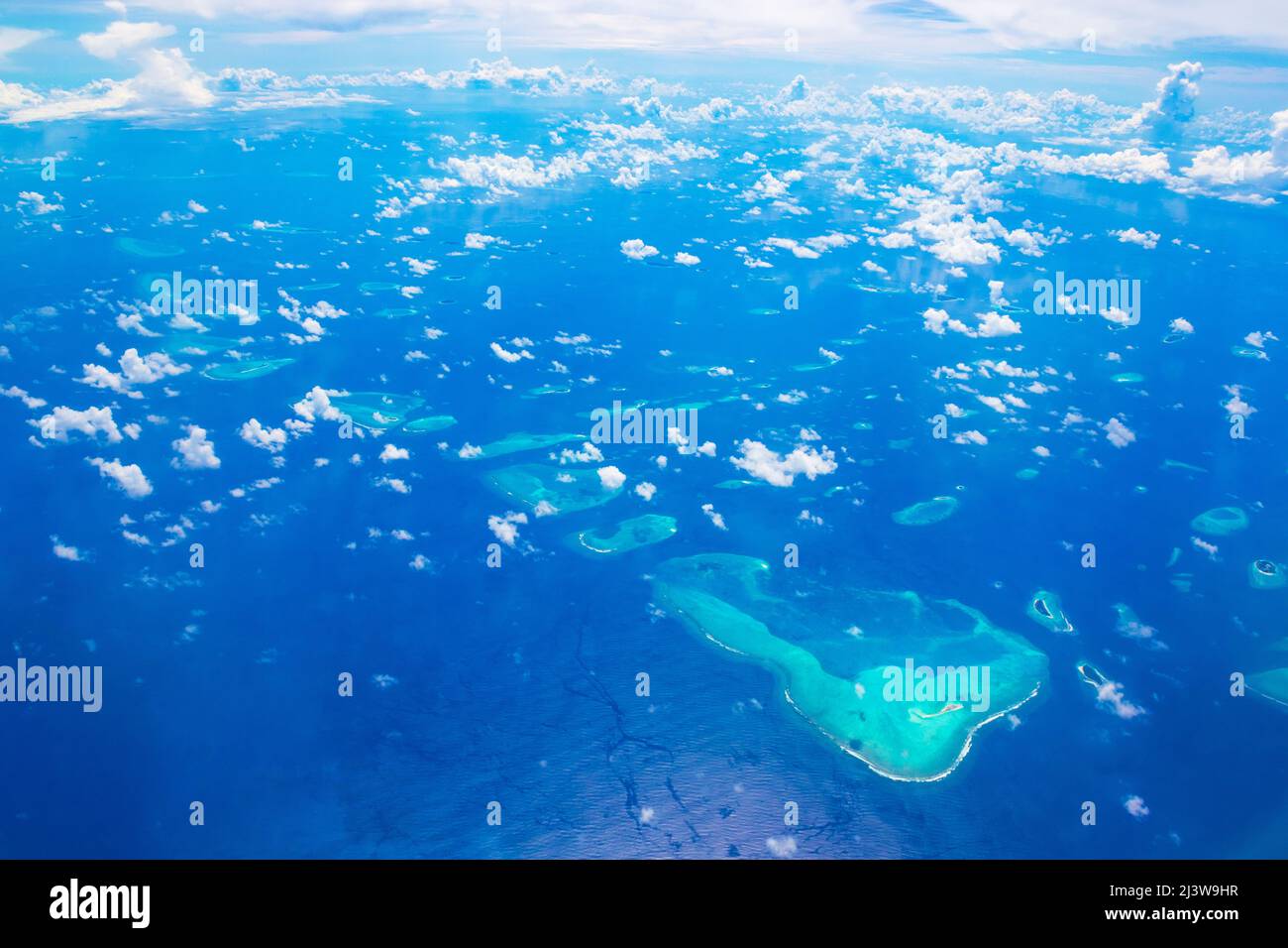 Aerial view of Maldives archipelago Raa Atoll -Raa Atoll is an ...