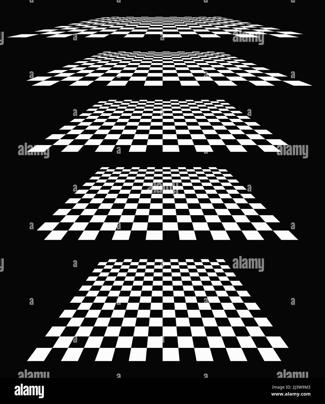 3d chessboard, checkerboard pattern in perspective. Checkered ...
