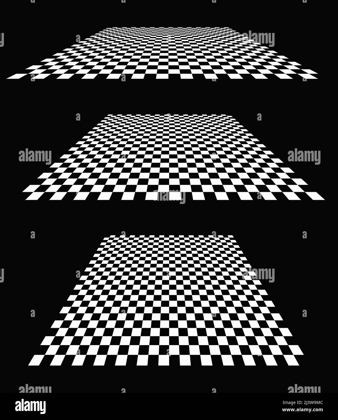 3d chessboard, checkerboard pattern in perspective. Checkered ...