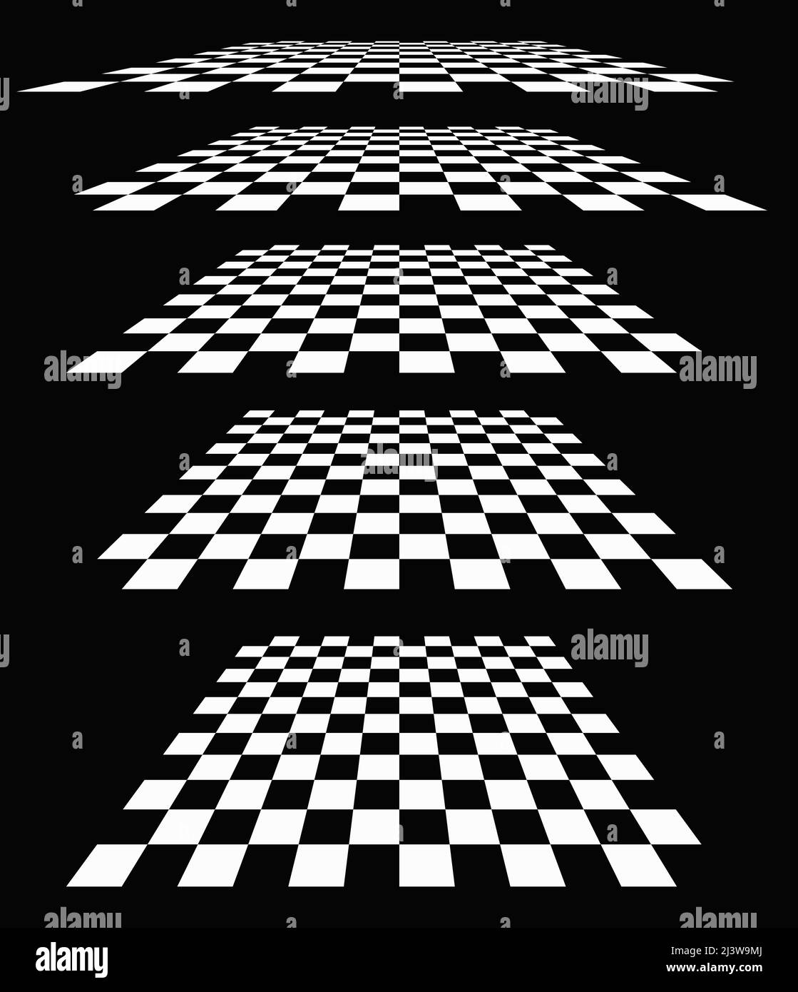 3d chessboard, checkerboard pattern in perspective. Checkered ...