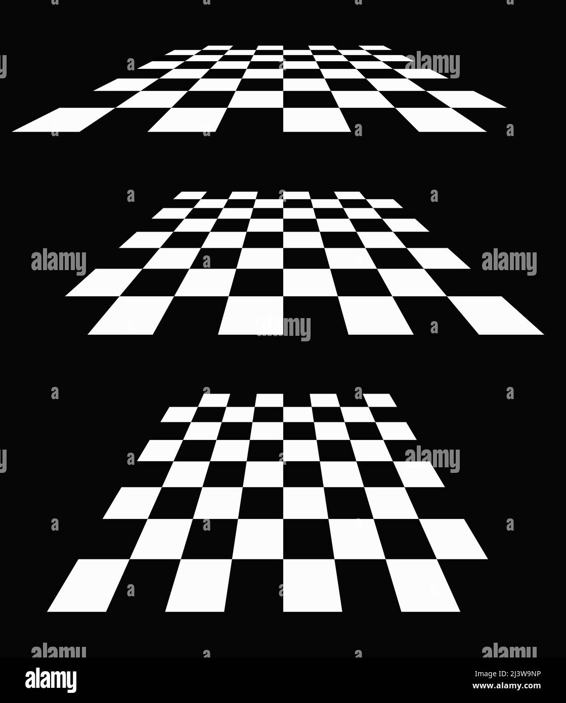 3d chessboard, checkerboard pattern in perspective. Checkered ...
