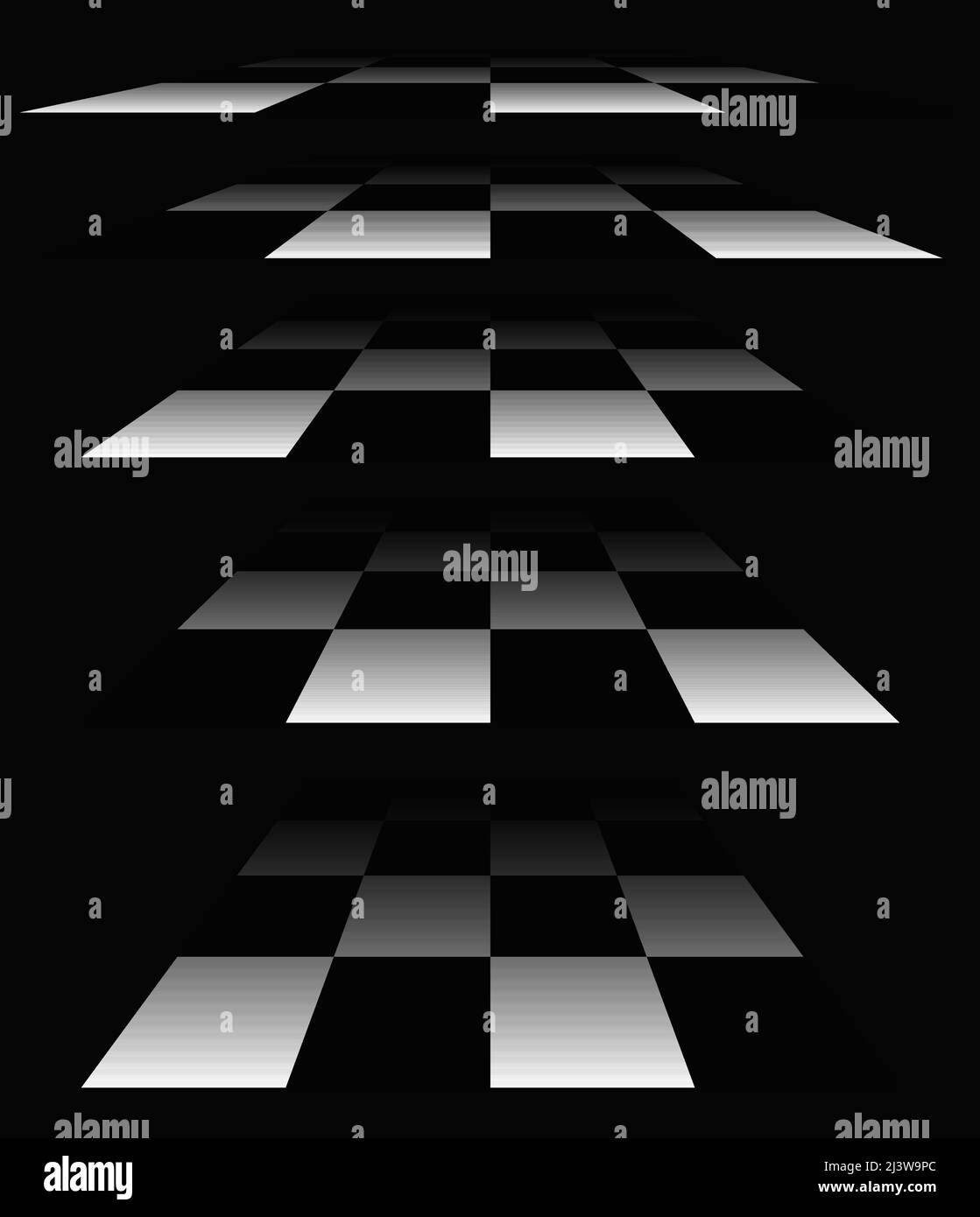3d chessboard, checkerboard pattern in perspective. Checkered ...