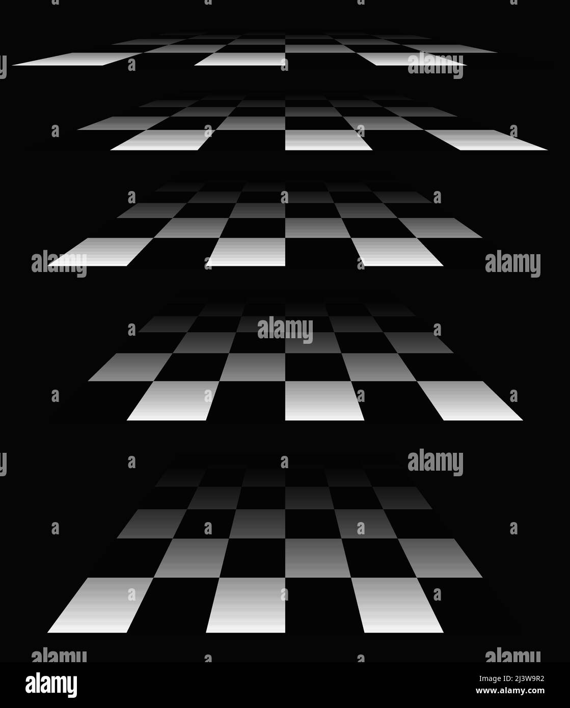 3d chessboard, checkerboard pattern in perspective. Checkered ...