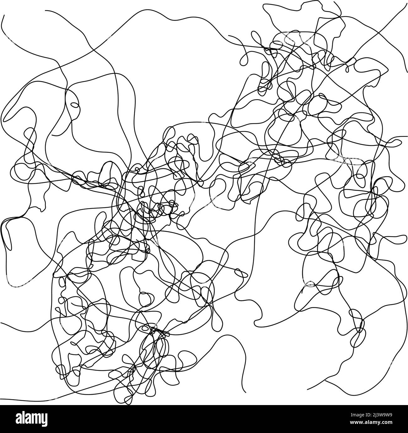 Wavy, waving, billowy, squiggle and squiggly line. Irregular random ...