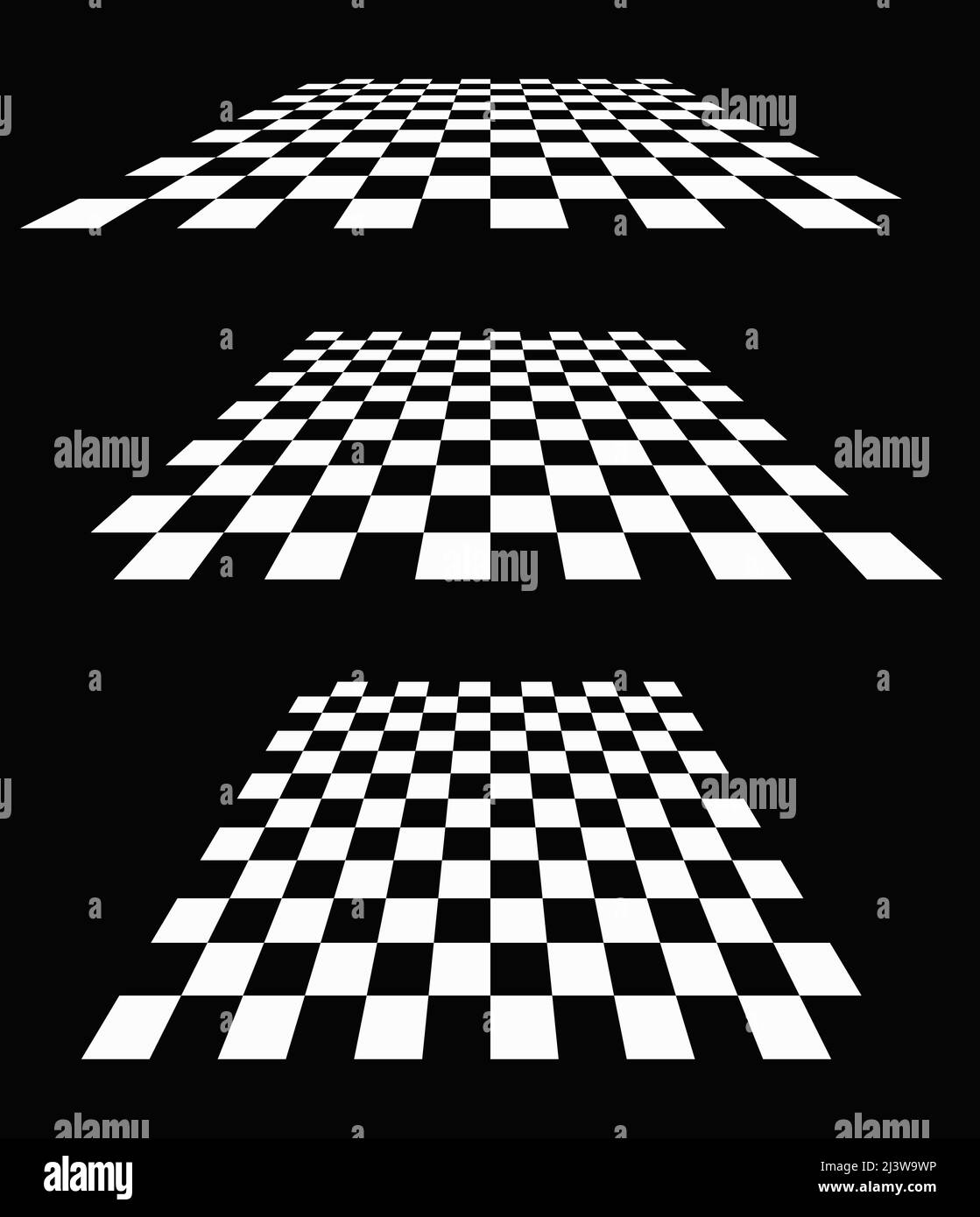 3d chessboard, checkerboard pattern in perspective. Checkered ...