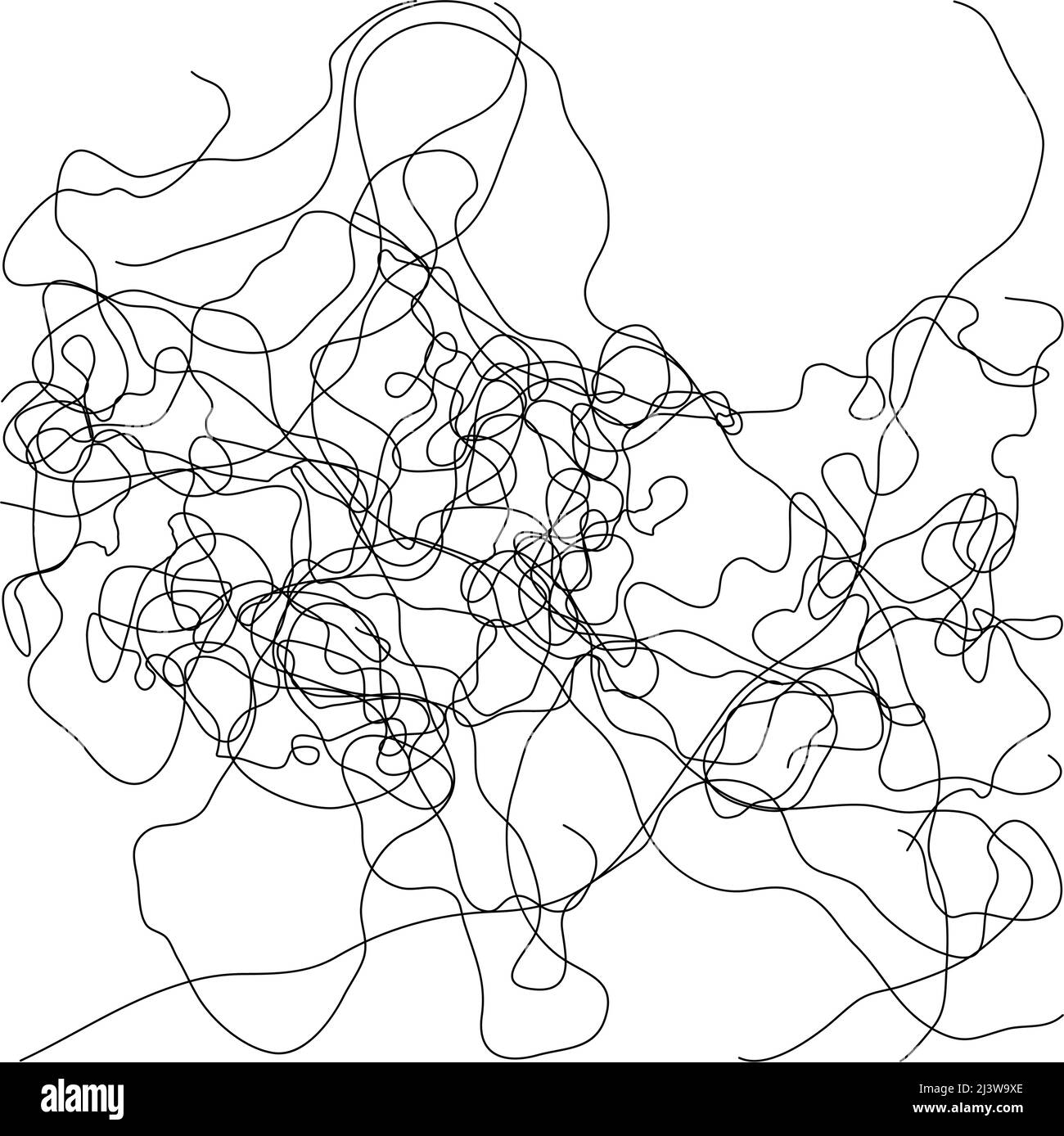 Wavy, waving, billowy, squiggle and squiggly line. Irregular random ...