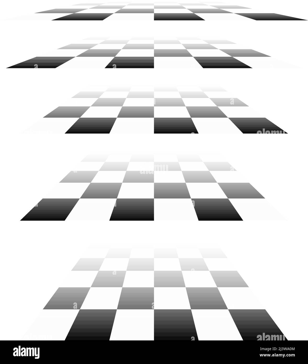 3d chessboard, checkerboard pattern in perspective. Checkered ...