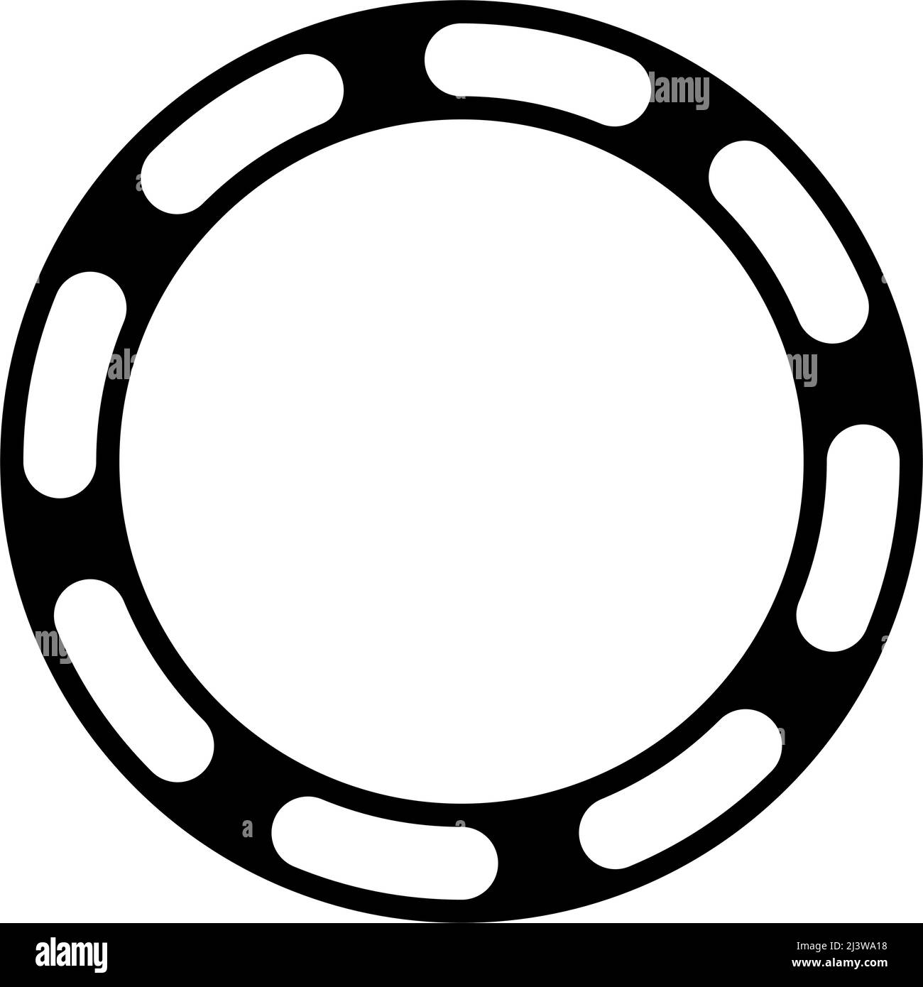 Black and white segmented circle, ring abstract geometric vector ...