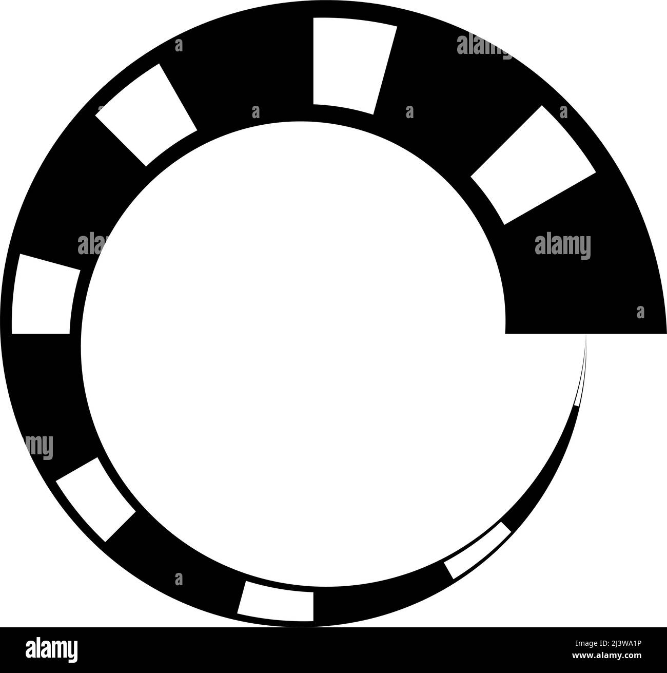 Black and white segmented circle, ring abstract geometric vector illustration. Stock vector ...