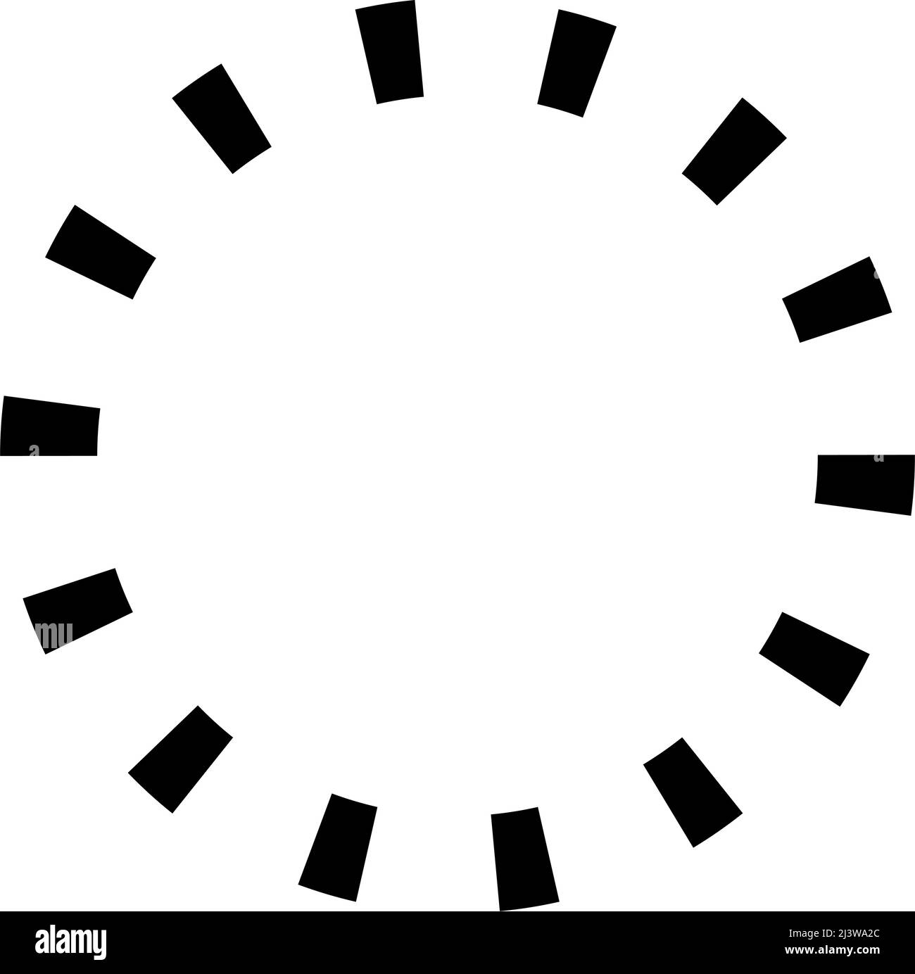 Black and white segmented circle, ring abstract geometric vector ...