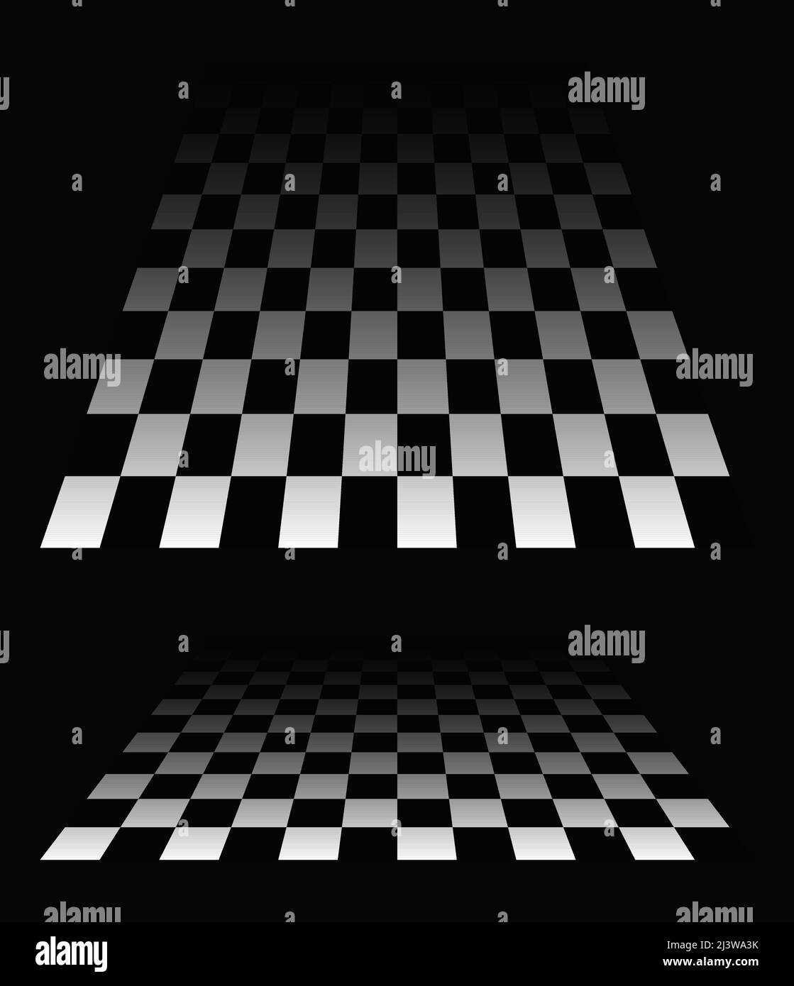 3d chessboard, checkerboard pattern in perspective. Checkered ...