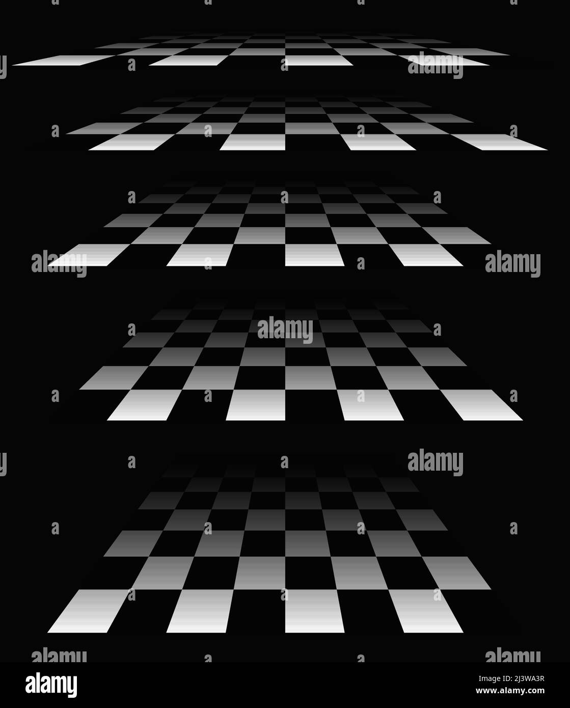3d chessboard, checkerboard pattern in perspective. Checkered ...