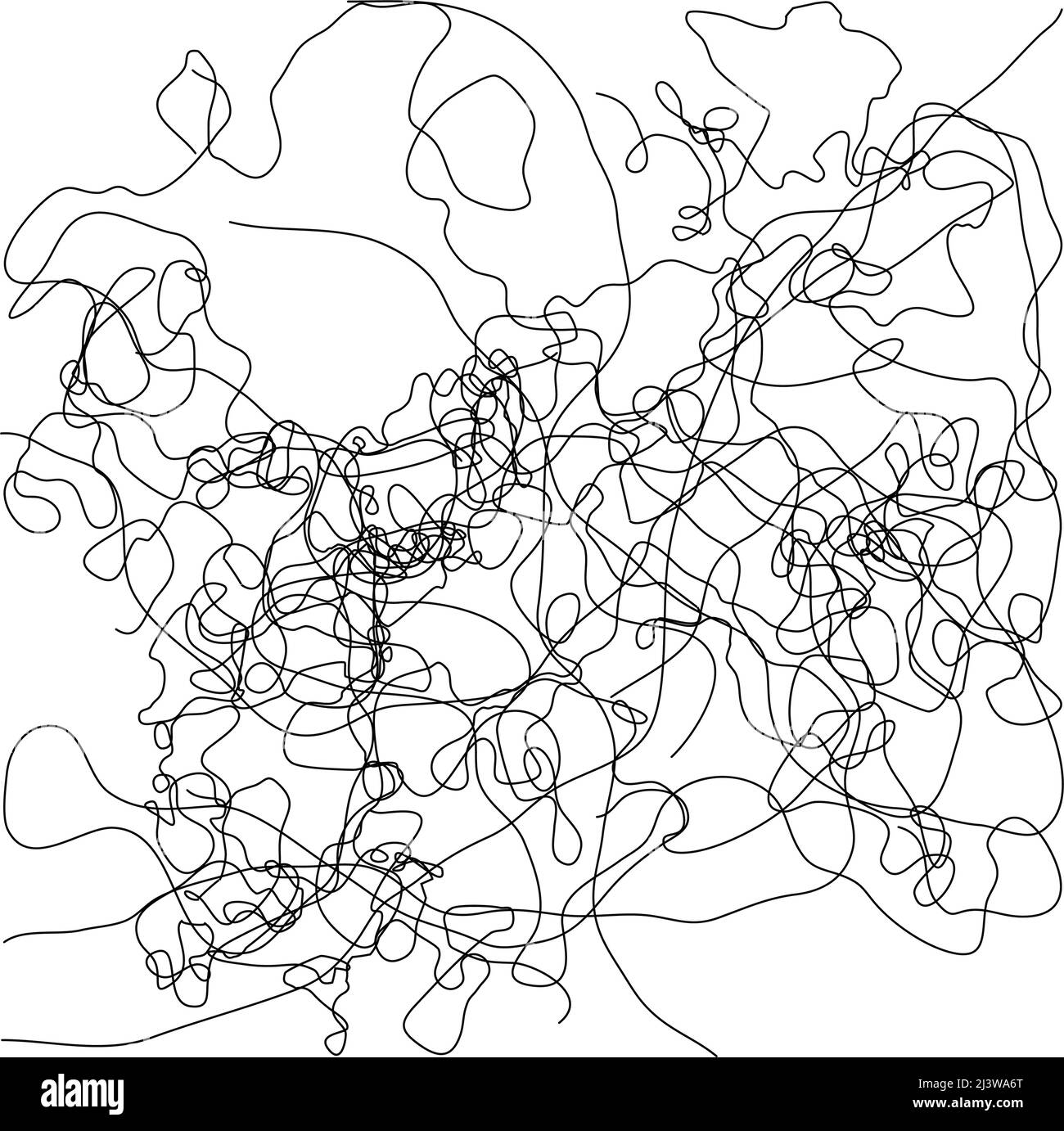 Wavy, waving, billowy, squiggle and squiggly line. Irregular random ...