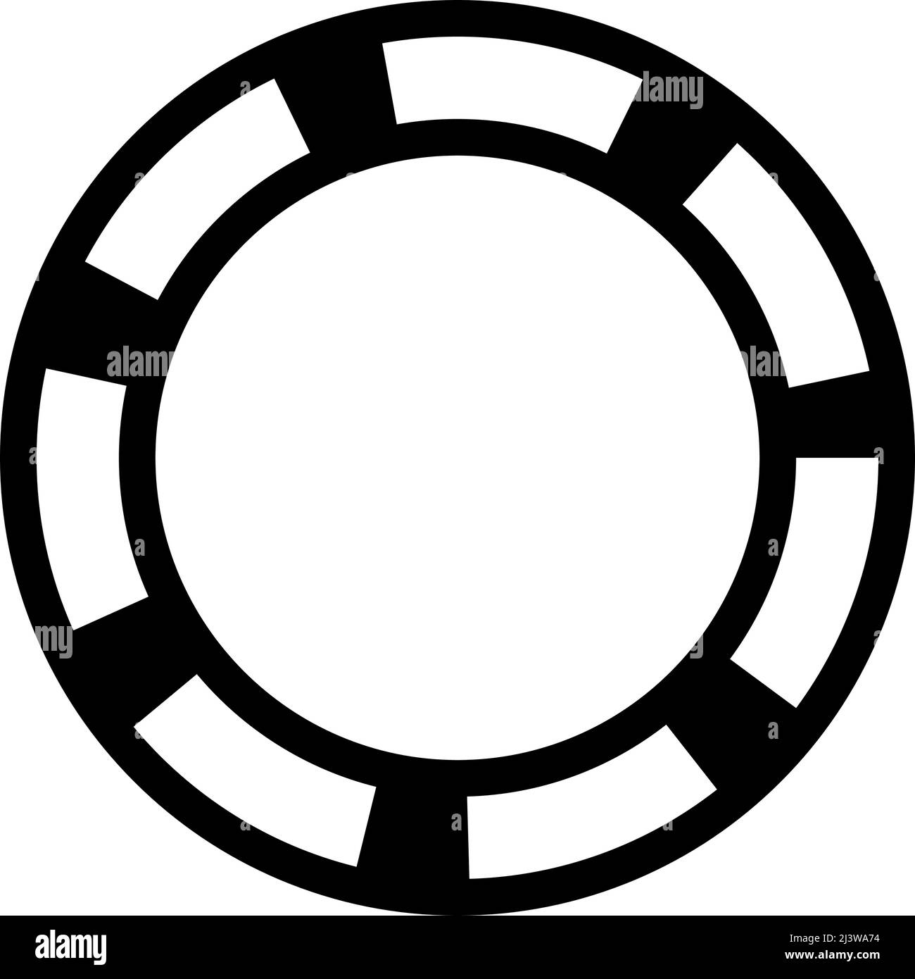 Black and white segmented circle, ring abstract geometric vector ...