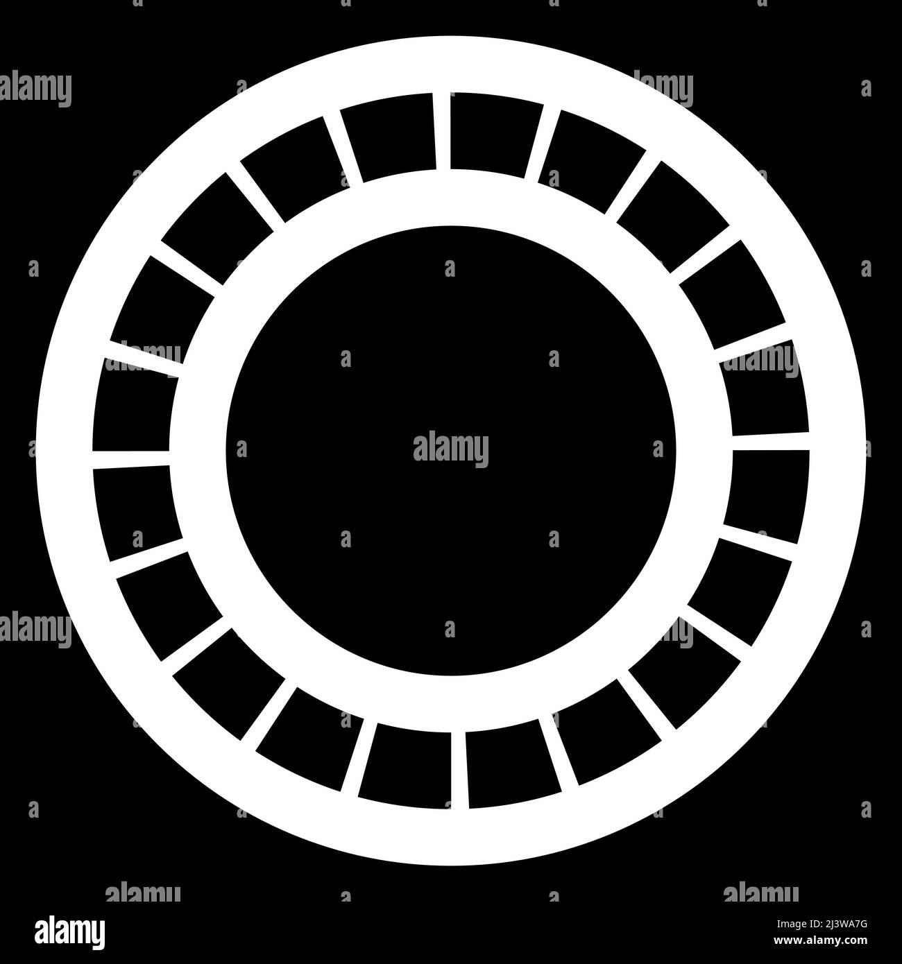 Black and white segmented circle, ring abstract geometric vector ...
