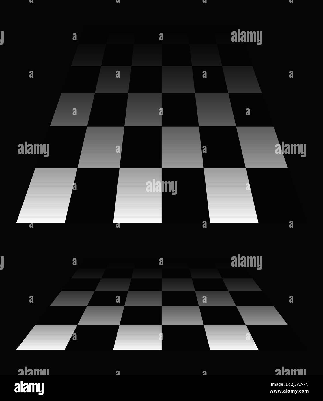 3d chessboard, checkerboard pattern in perspective. Checkered ...