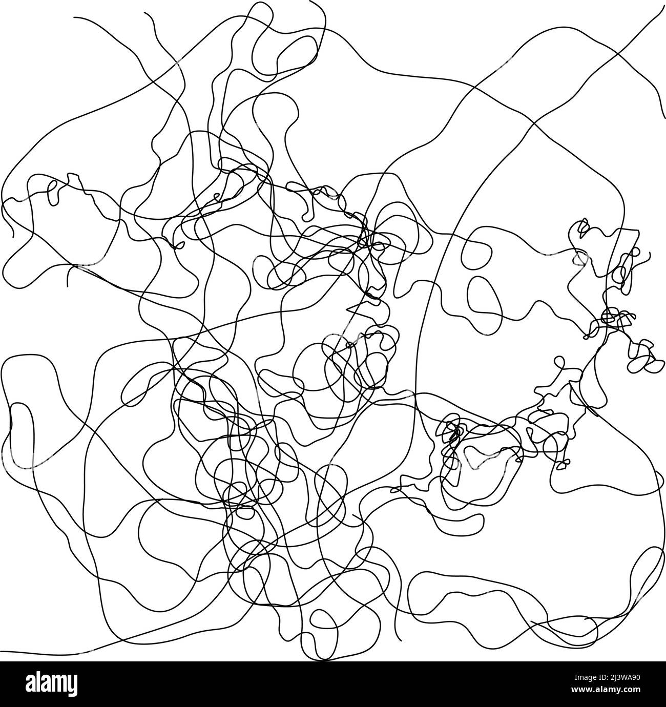Wavy, waving, billowy, squiggle and squiggly line. Irregular random ...
