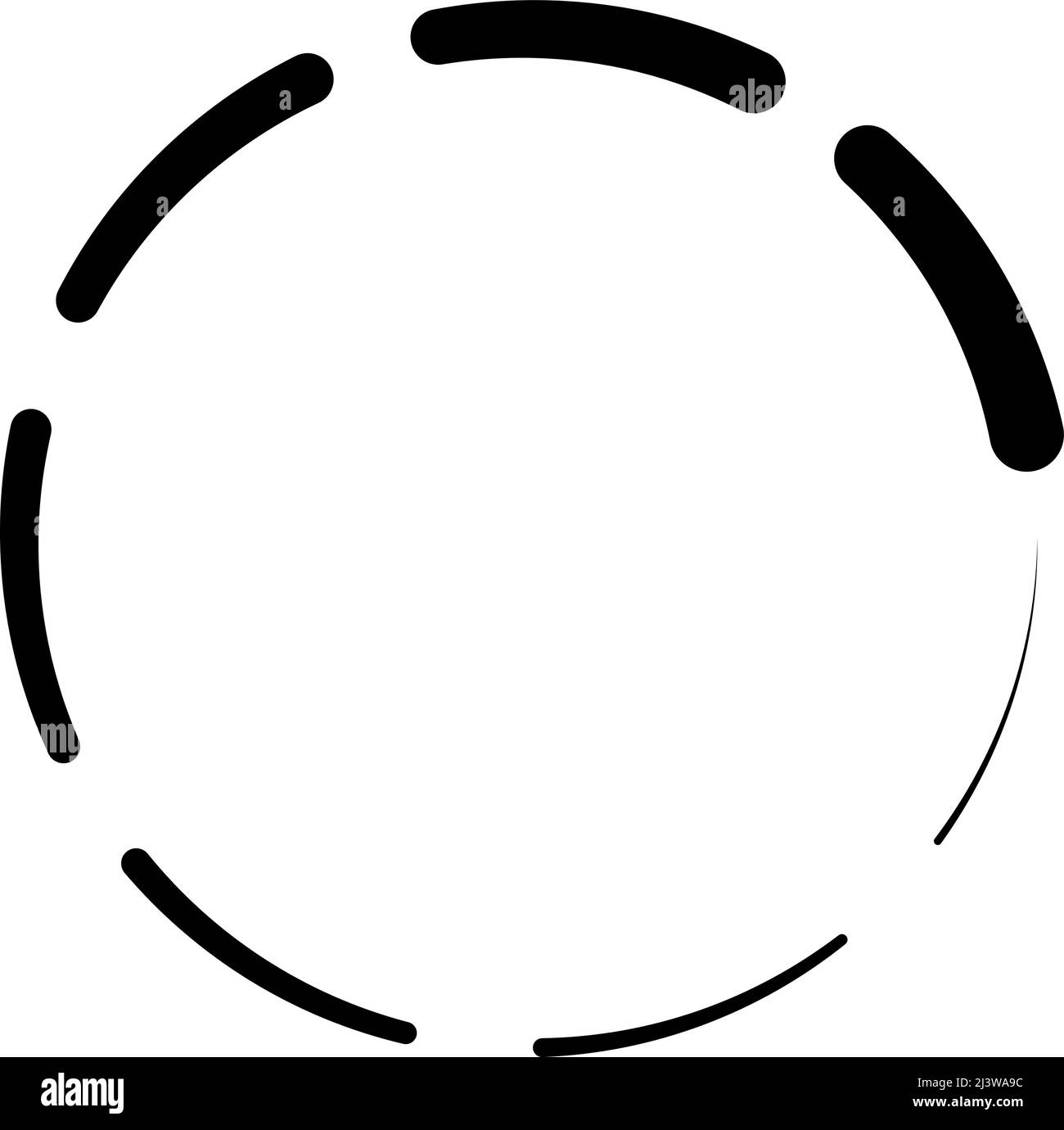 Black and white segmented circle, ring abstract geometric vector illustration. Stock vector ...
