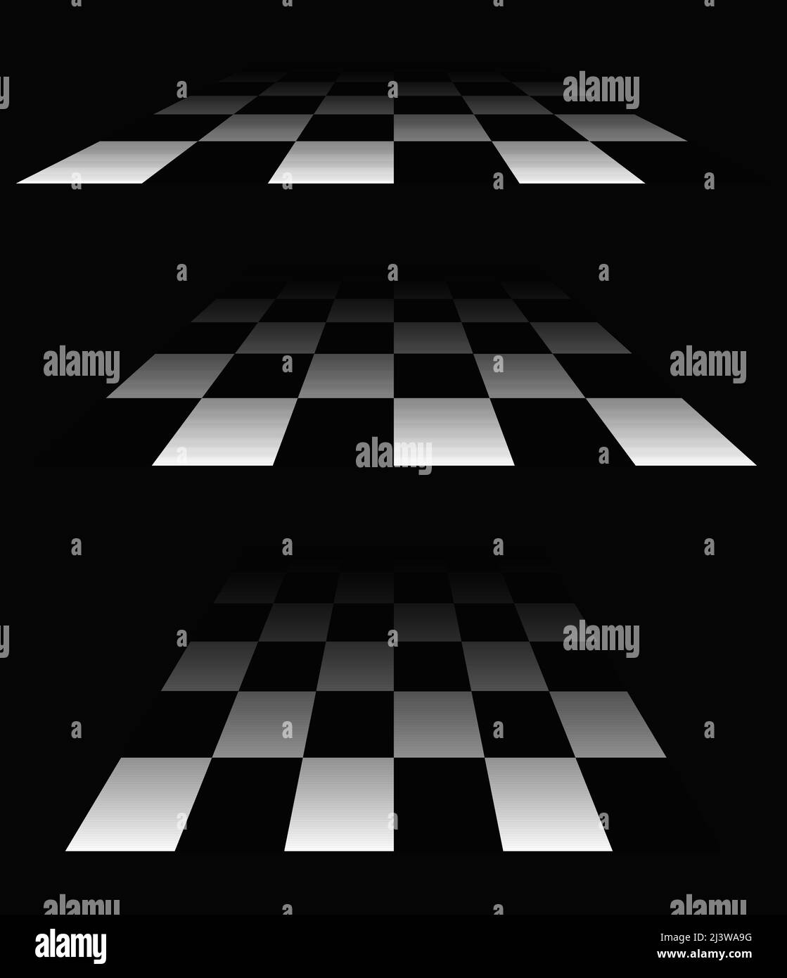 3d chessboard, checkerboard pattern in perspective. Checkered ...
