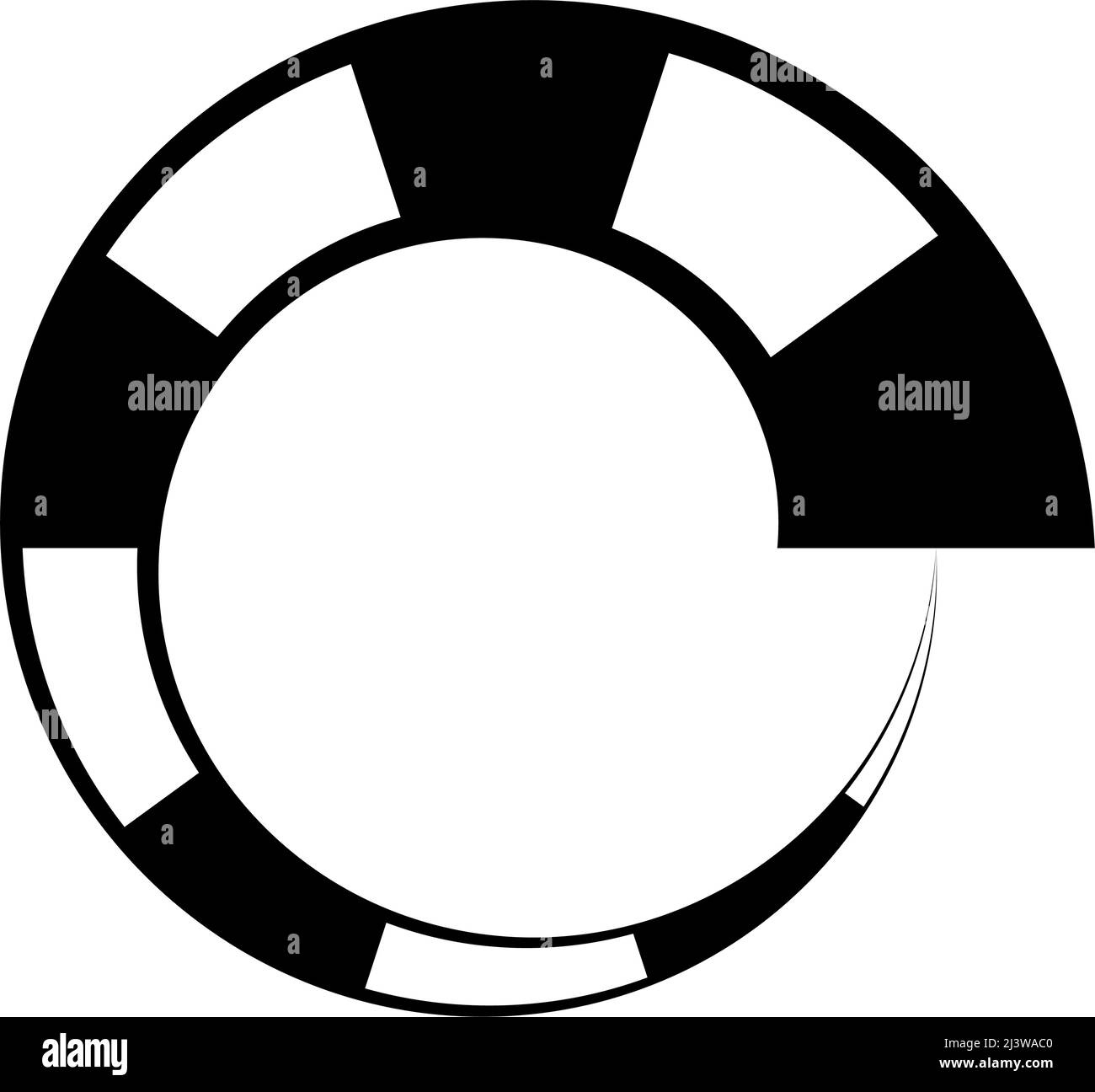 Black and white segmented circle, ring abstract geometric vector illustration. Stock vector ...