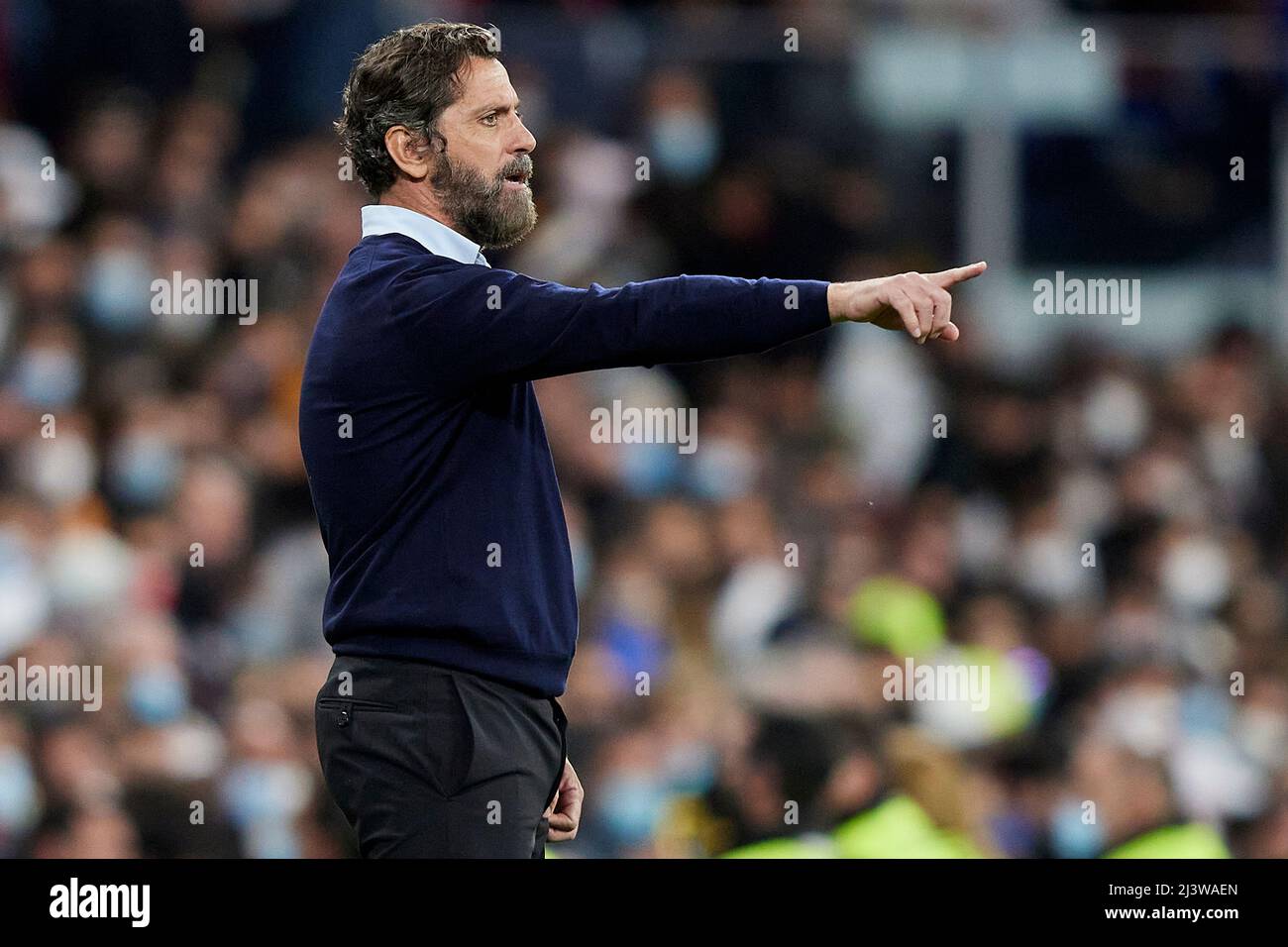 Getafe CF coach Quique Sanchez Flores during the La Liga match between ...