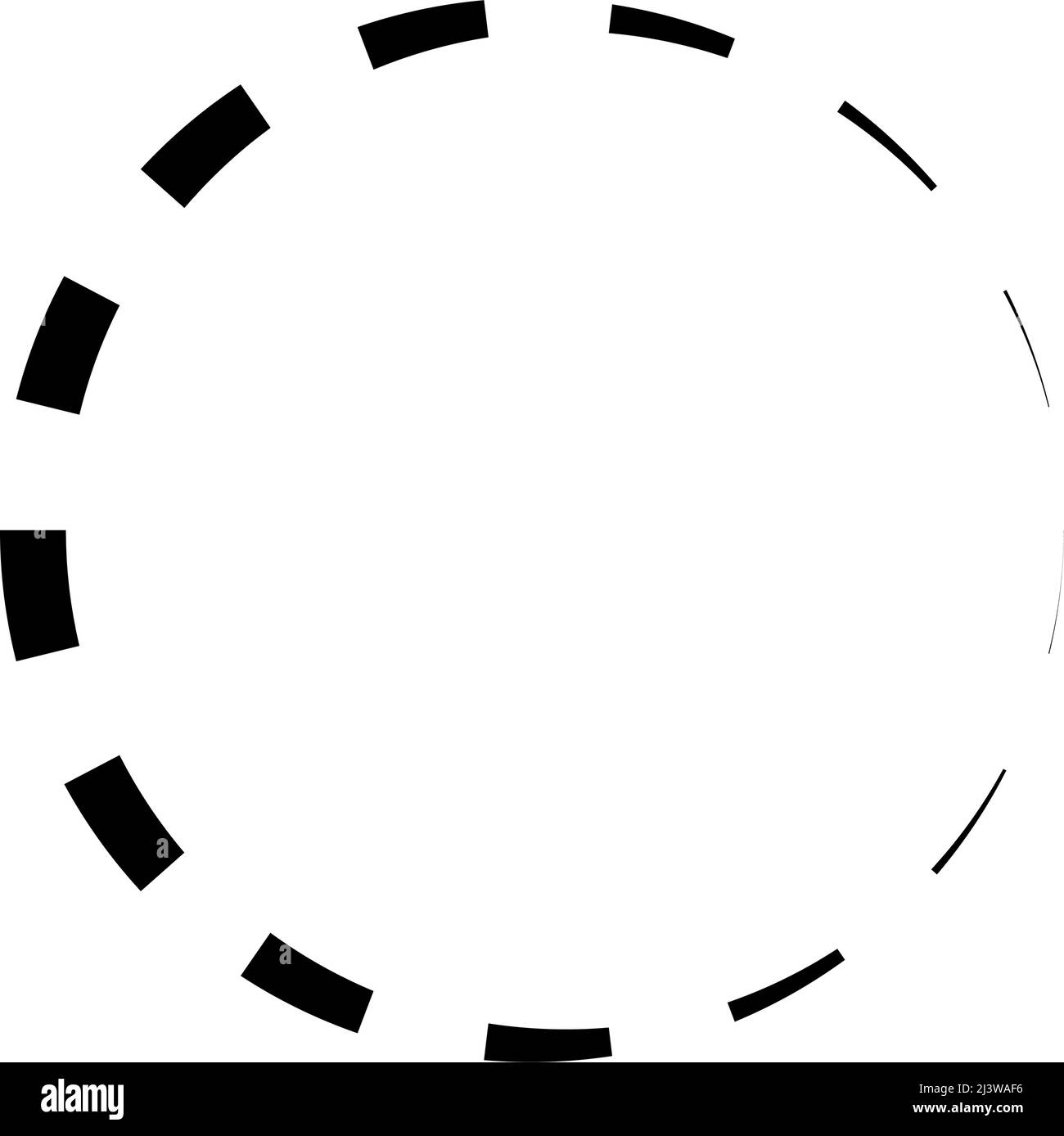 Black and white segmented circle, ring abstract geometric vector ...