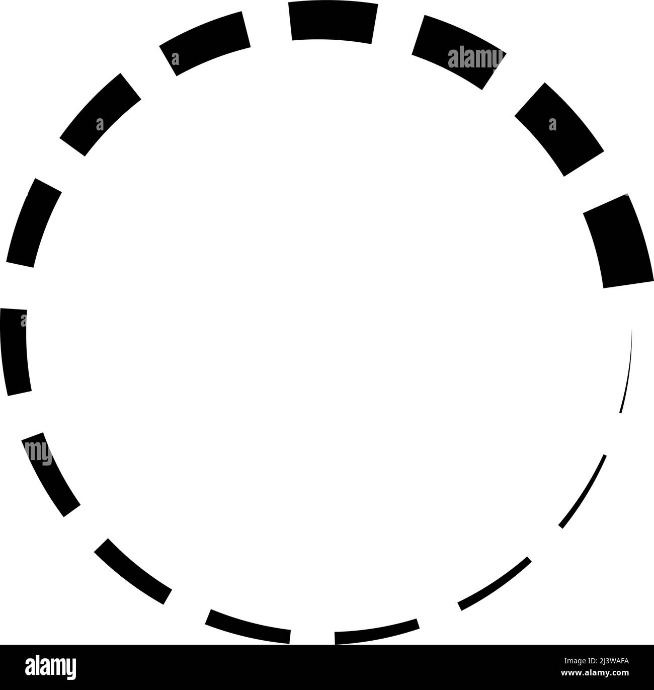 Black and white segmented circle, ring abstract geometric vector illustration. Stock vector ...