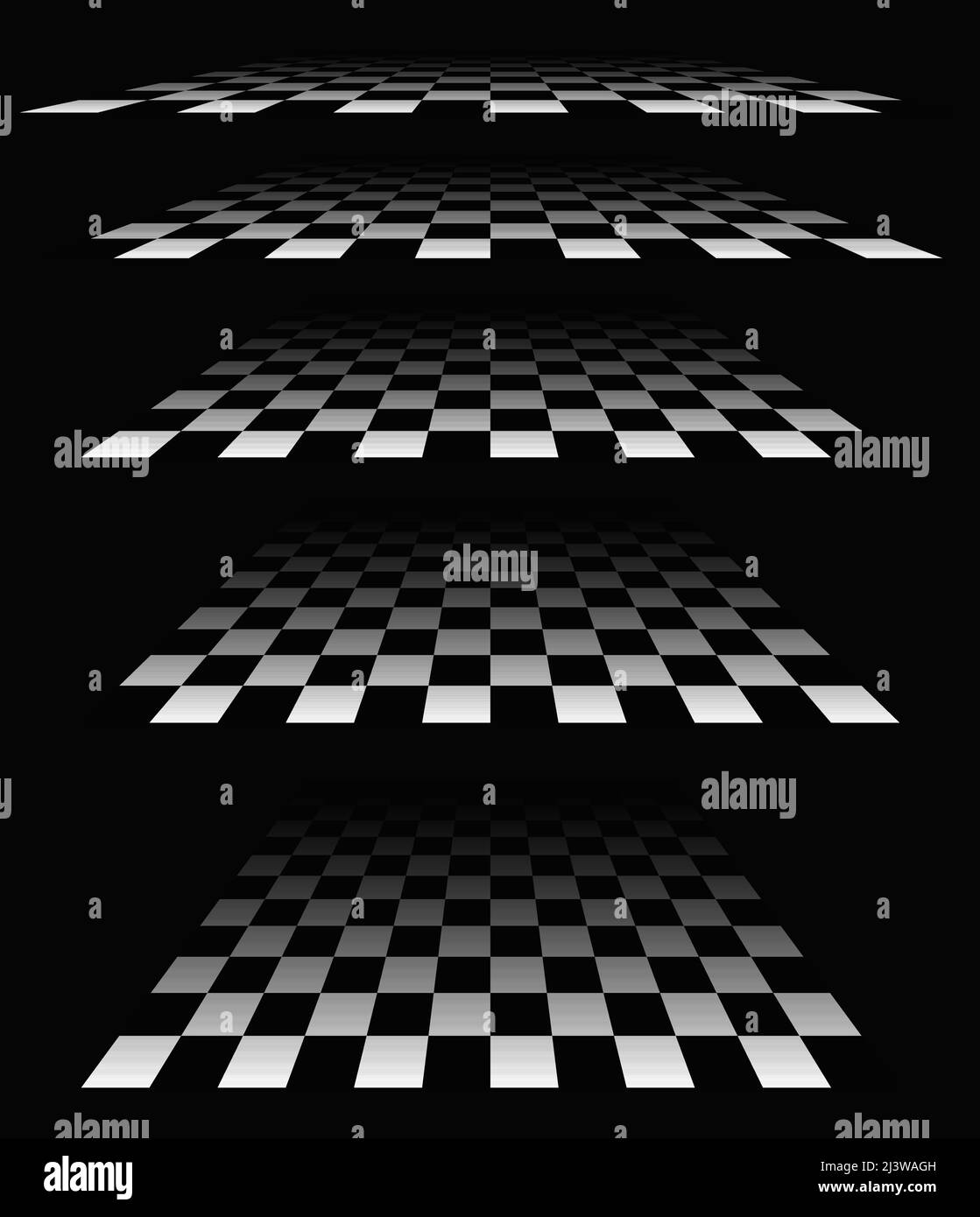 3d chessboard, checkerboard pattern in perspective. Checkered ...