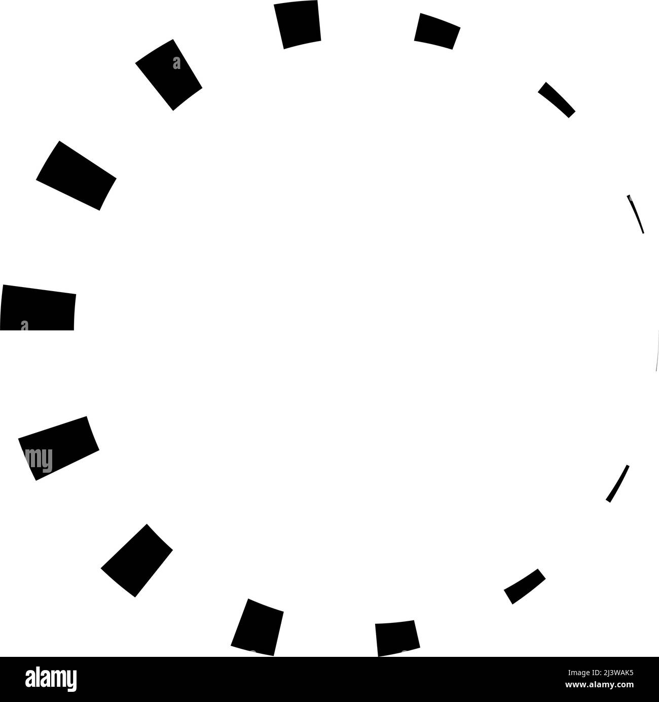 Black and white segmented circle, ring abstract geometric vector ...