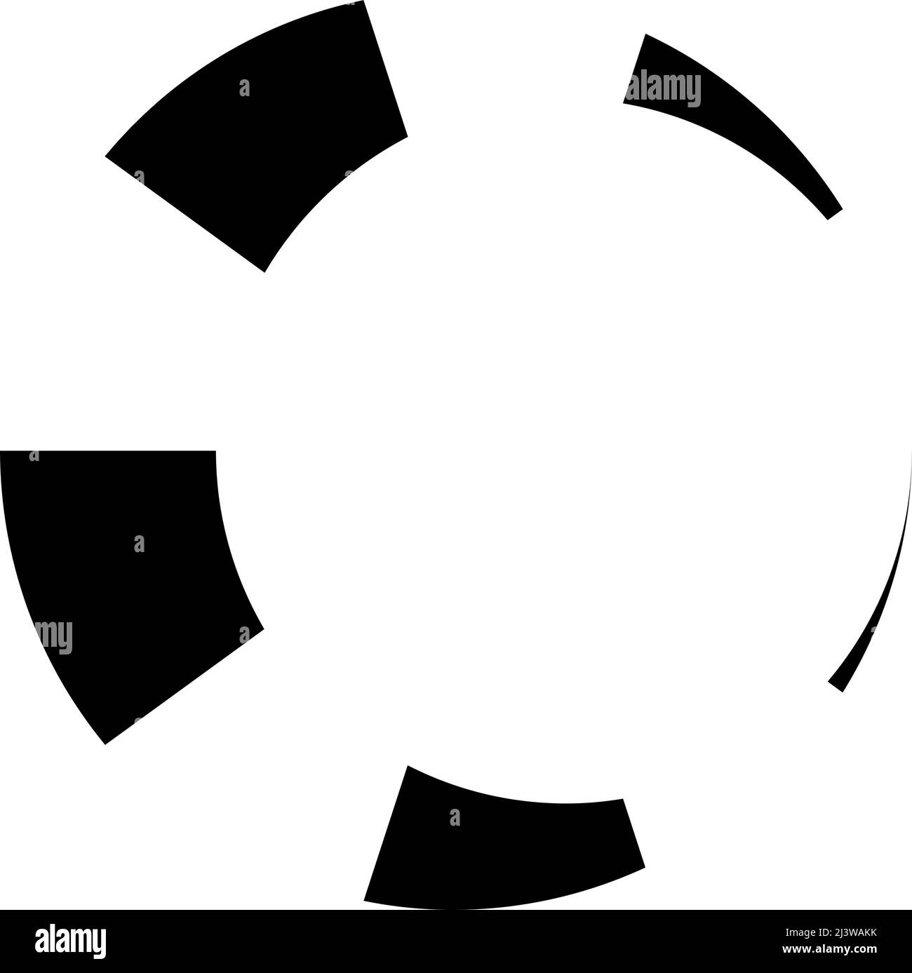 Black and white segmented circle, ring abstract geometric vector ...