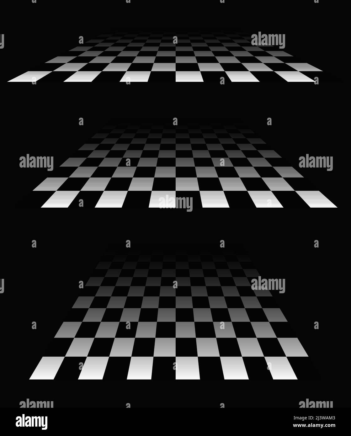 3d chessboard, checkerboard pattern in perspective. Checkered ...